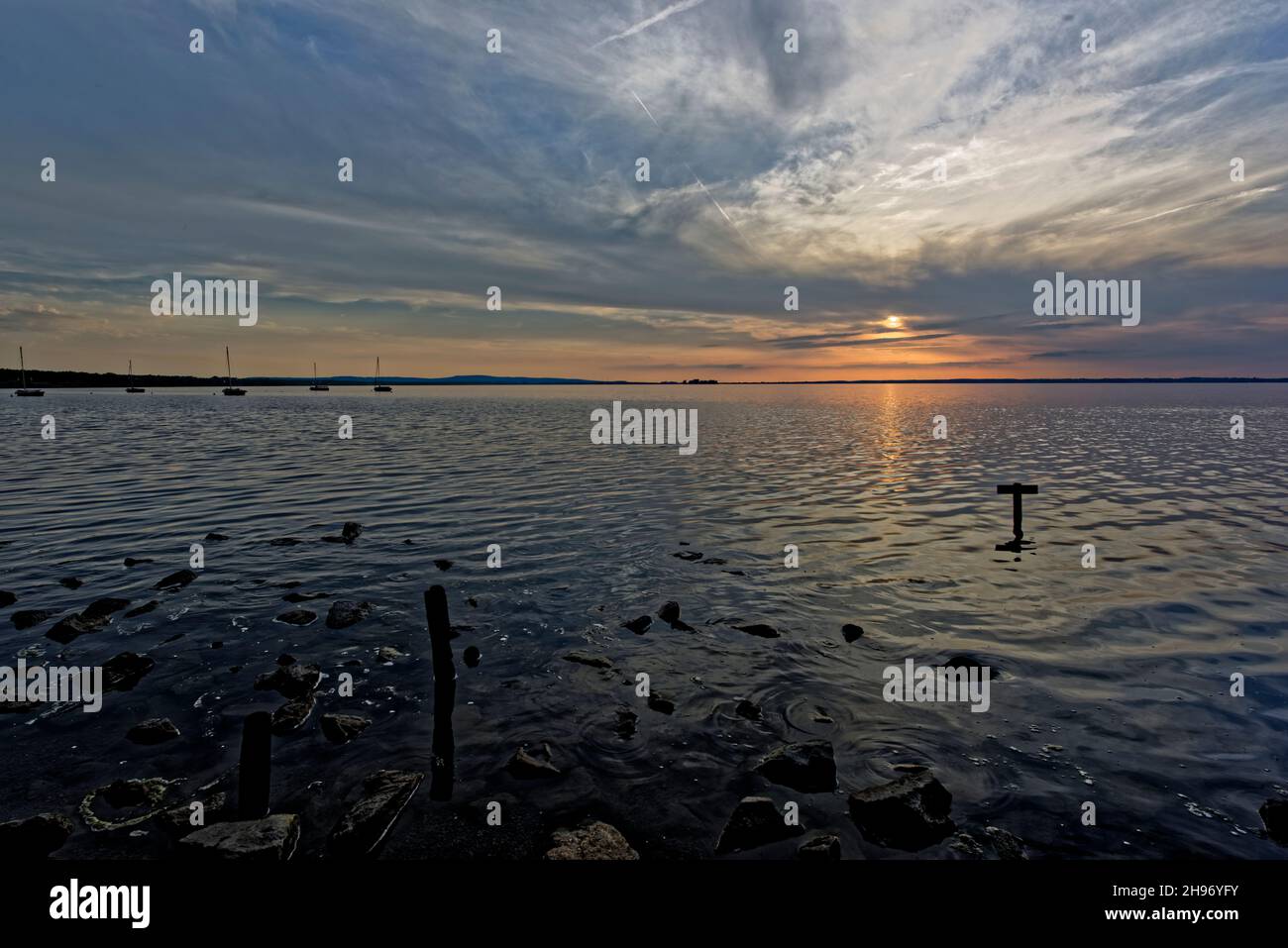 Sunset at Steinhuder Meer ,Hannover, Germany .Steinhuder Meer Nature ...