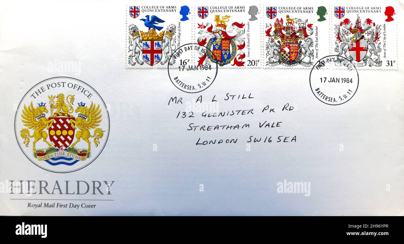 Photo of a First Day Cover Set of four Heraldry postage stamps ...
