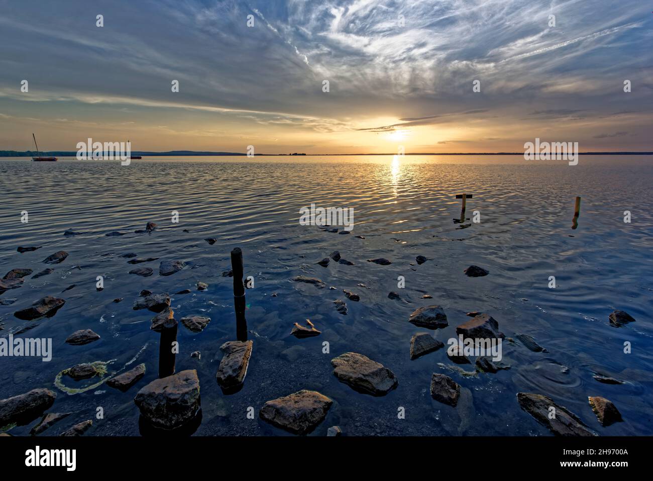Sunset at Steinhuder Meer ,Hannover, Germany .Steinhuder Meer Nature ...