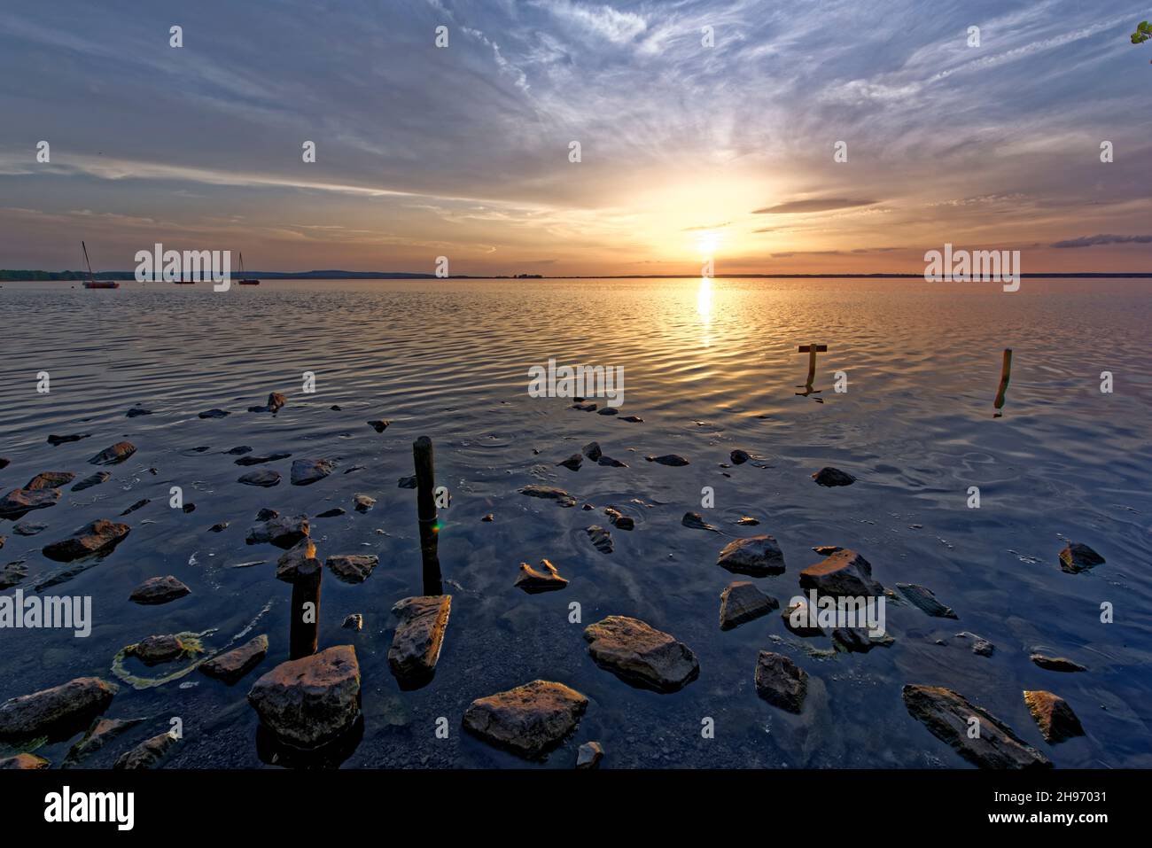 Sunset at Steinhuder Meer ,Hannover, Germany .Steinhuder Meer Nature ...