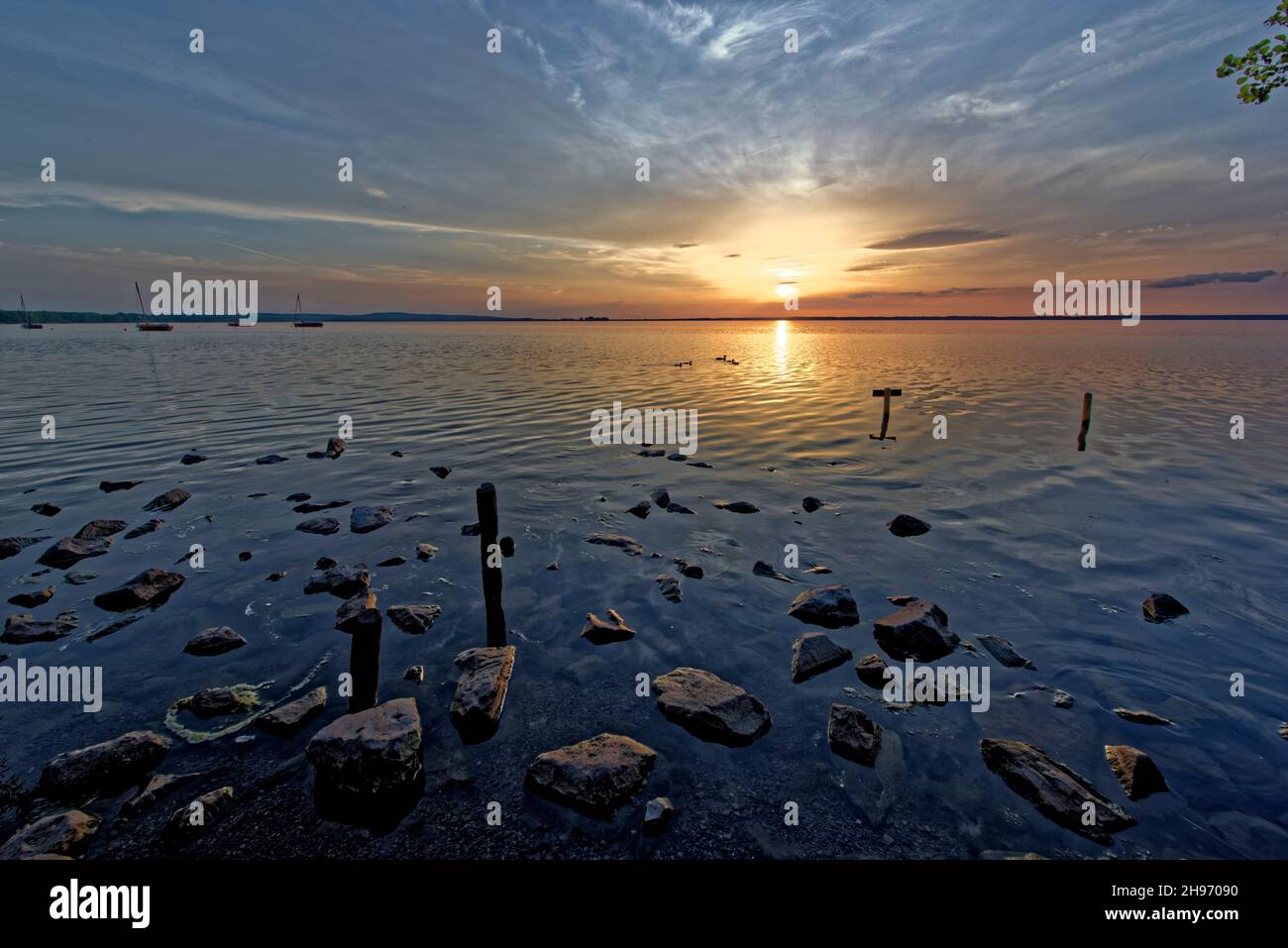Sunset at Steinhuder Meer ,Hannover, Germany .Steinhuder Meer Nature ...