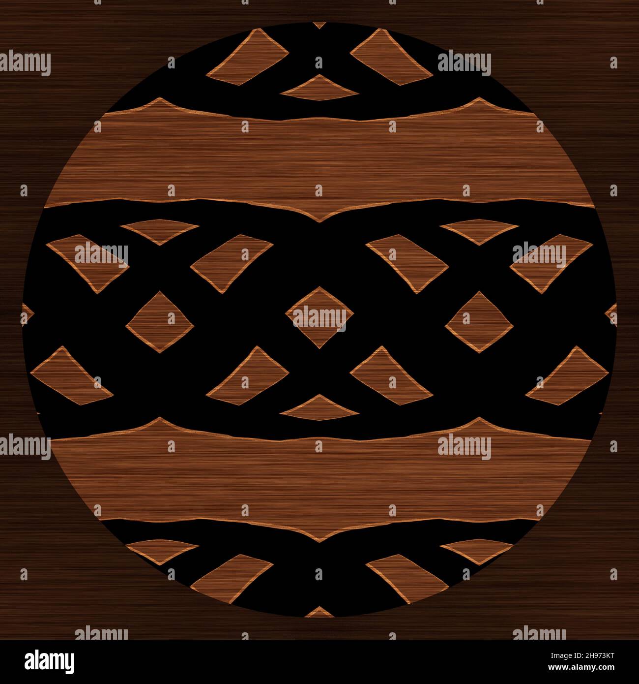 Brown wood effect decorative inlay texture. Seamless engraved oriental ...