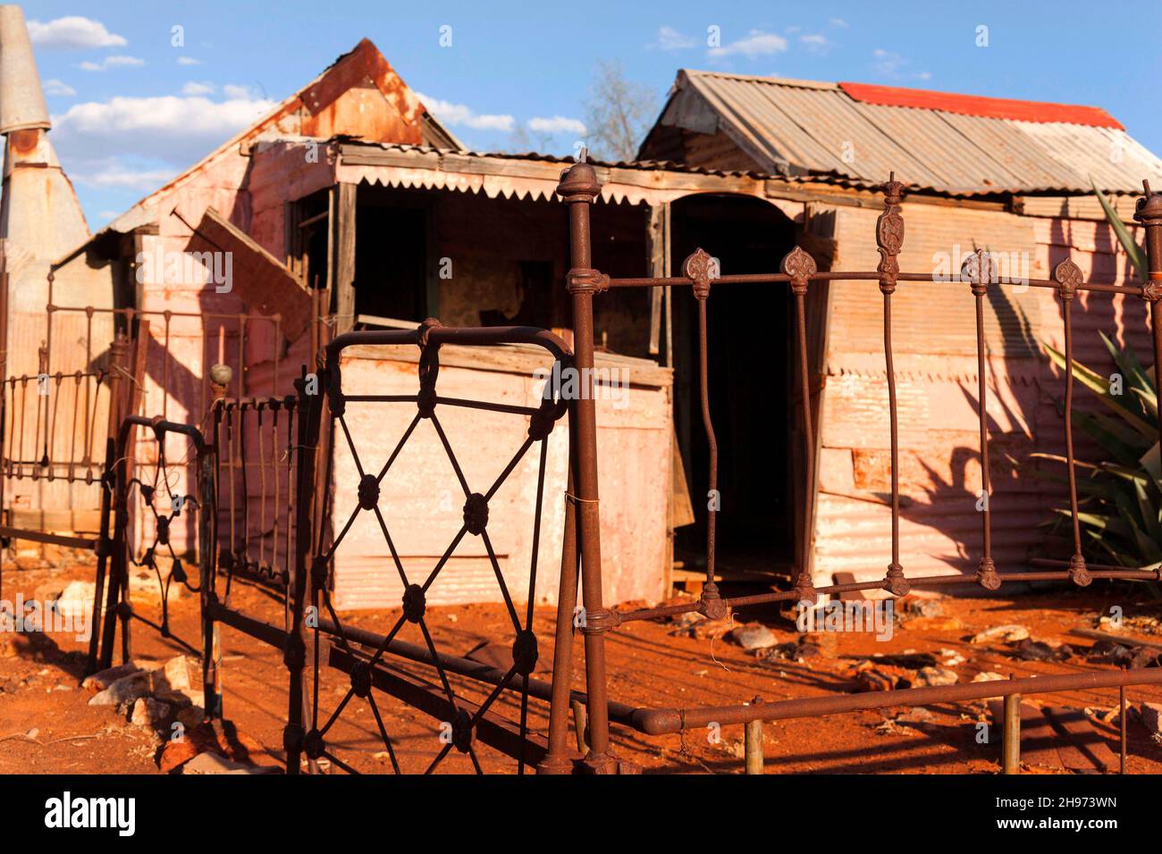 Corrugated iron houses of the historical gold mining town Gwalia ...