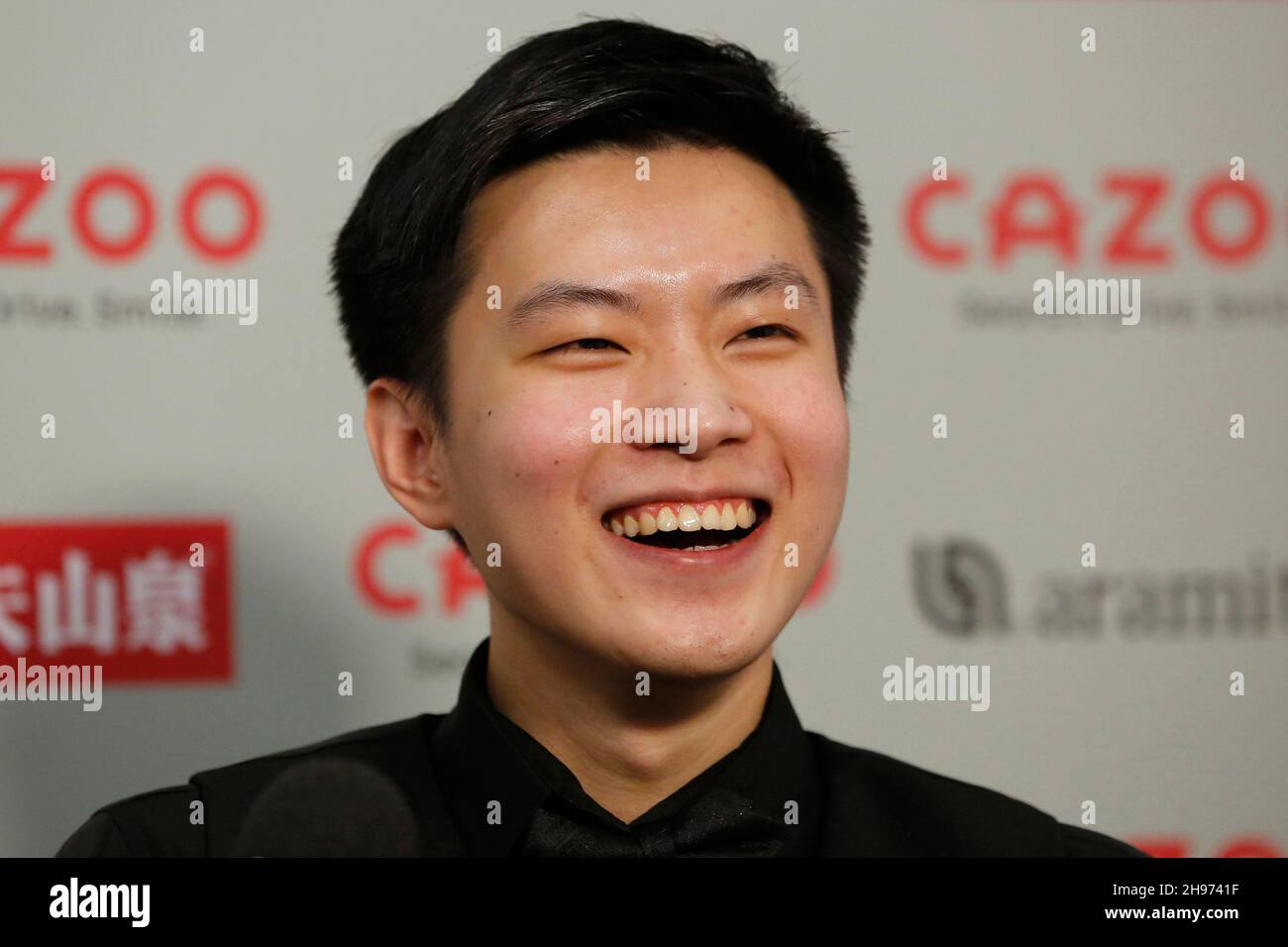 York. 4th Dec, 2021. Zhao Xintong of China is interviewed following the ...