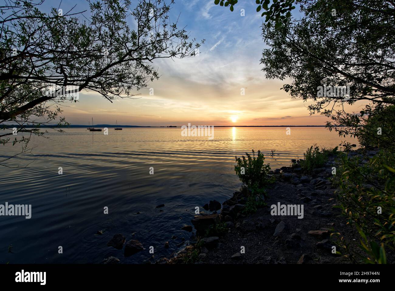 Sunset at Steinhuder Meer ,Hannover, Germany .Steinhuder Meer Nature ...
