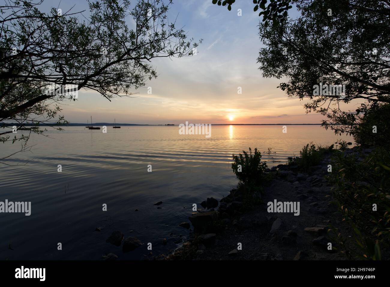 Sunset at Steinhuder Meer ,Hannover, Germany .Steinhuder Meer Nature ...