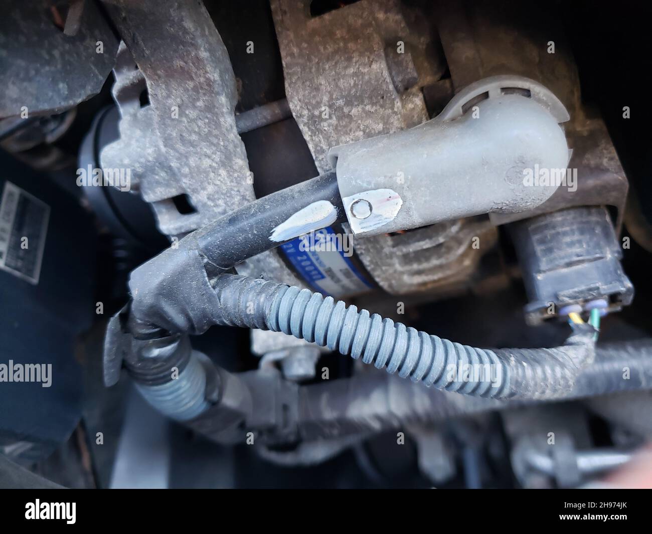 Old Alternator seen inside an engine of a Toyota Corolla Stock Photo ...