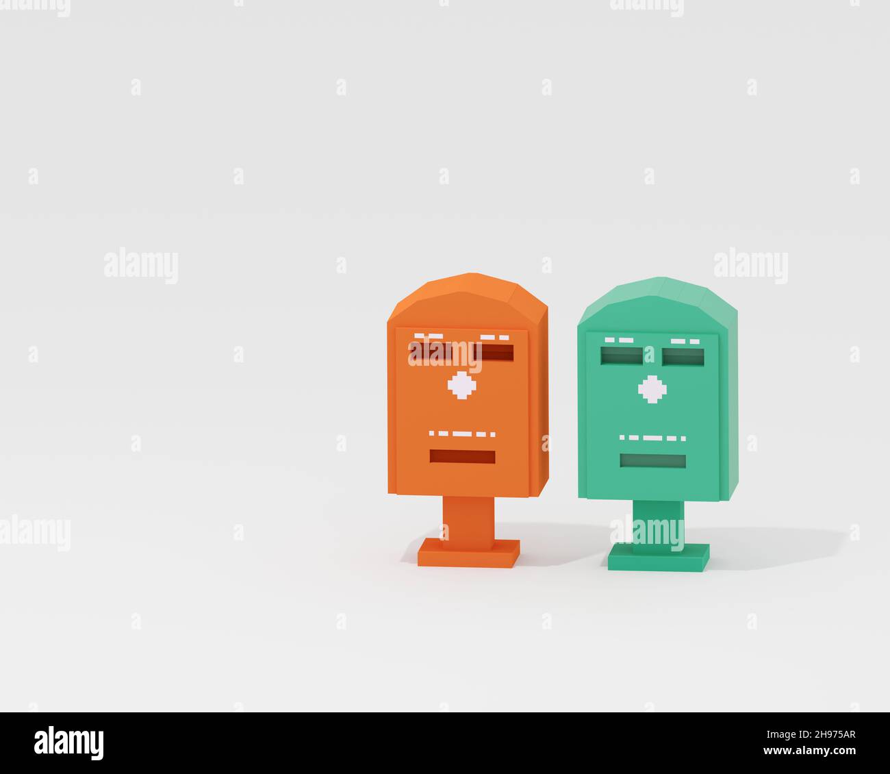 Taiwan public postbox, a digital art of vintage post box isometric ...