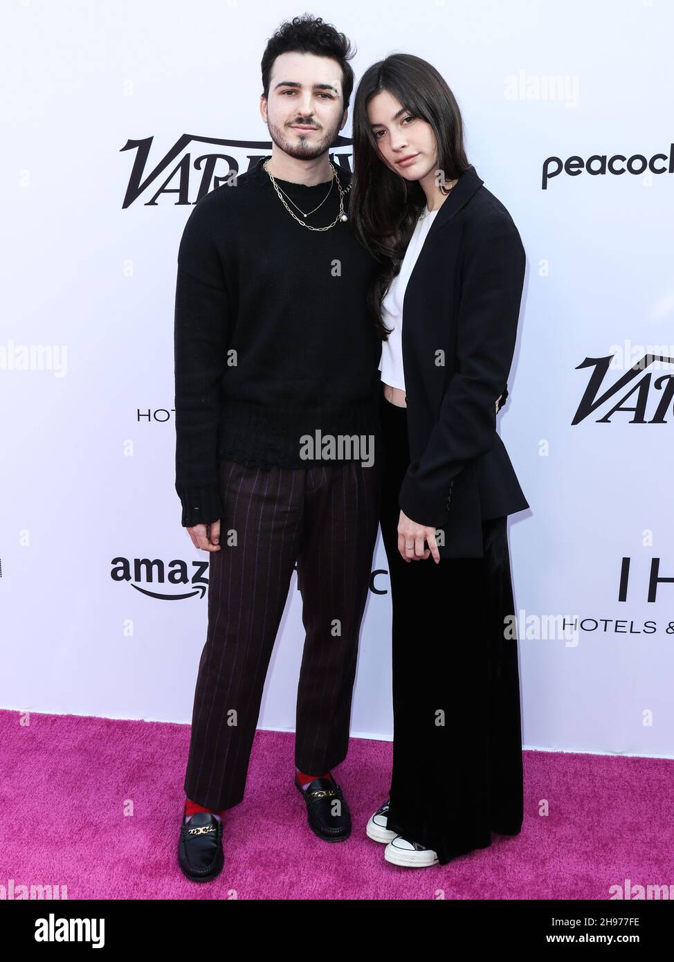 LOS ANGELES, CALIFORNIA, USA - DECEMBER 04: Songwriter/producer Blake Slatkin and Gracie Abrams ...