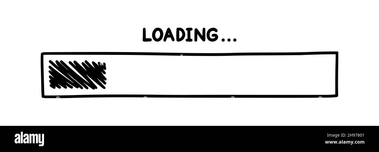 Progress loading bar. Infographics design element with status of completion. Hand drawn vector ...