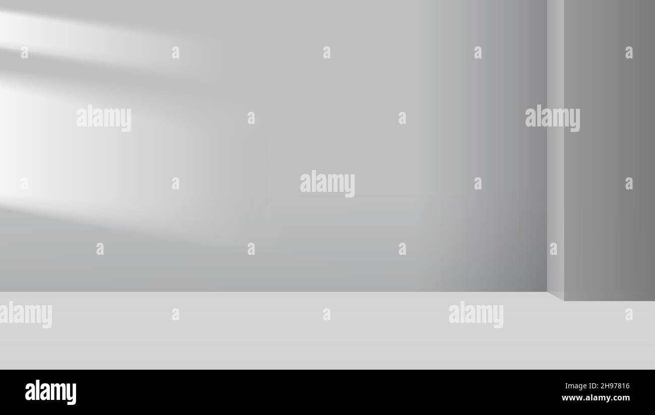 Grayscale studio background with side light from window. Empty studio ...