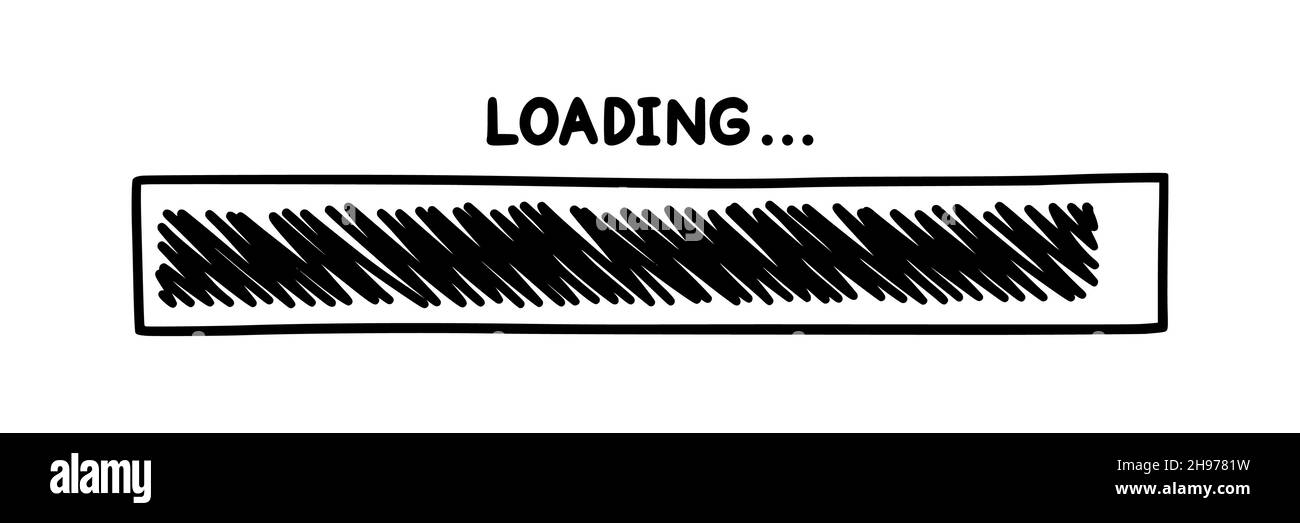 Progress Loading Bar Infographics Design Element With Status Of Completion Hand Drawn Vector