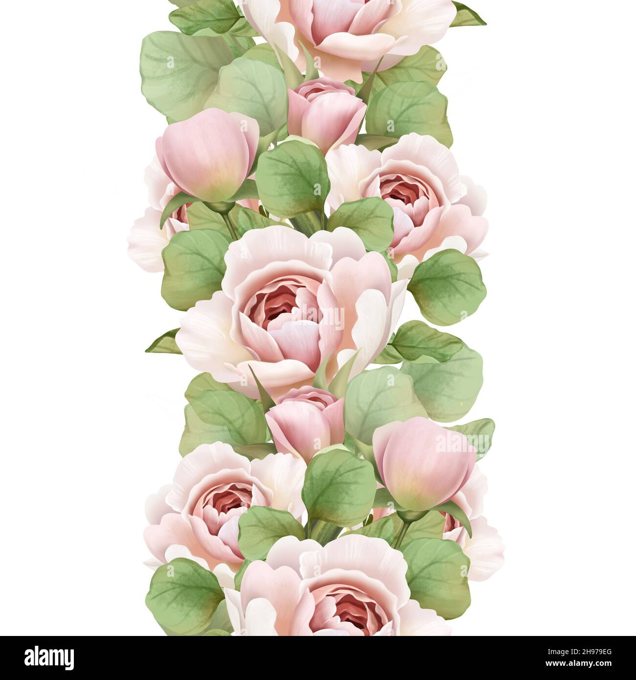 Beautiful seamless border with pink roses. Element for decor Stock ...