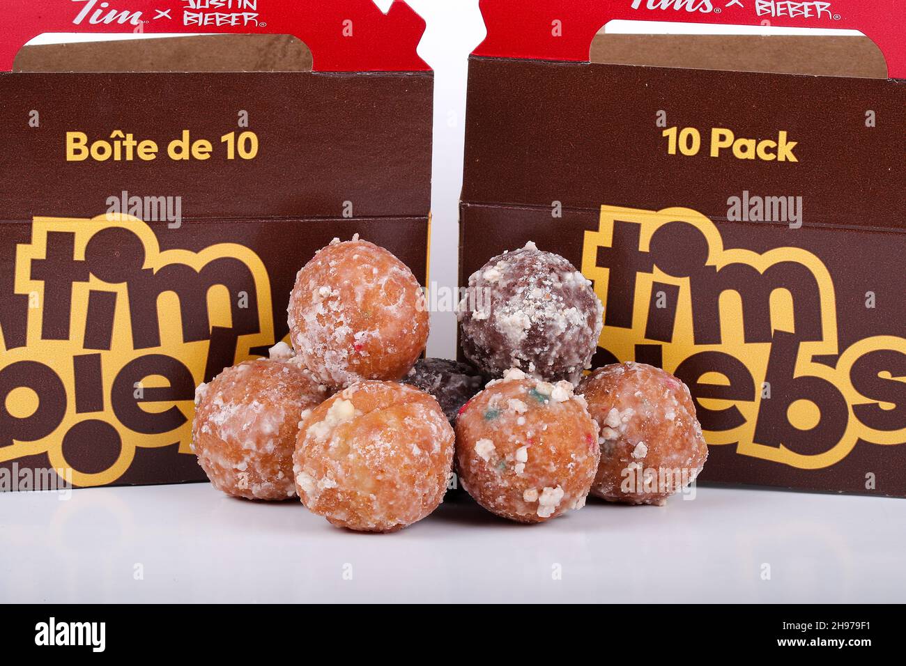 Ontario Canada, Dec 4th 2021, Justin Bieber and Tim Horton's partnered ...