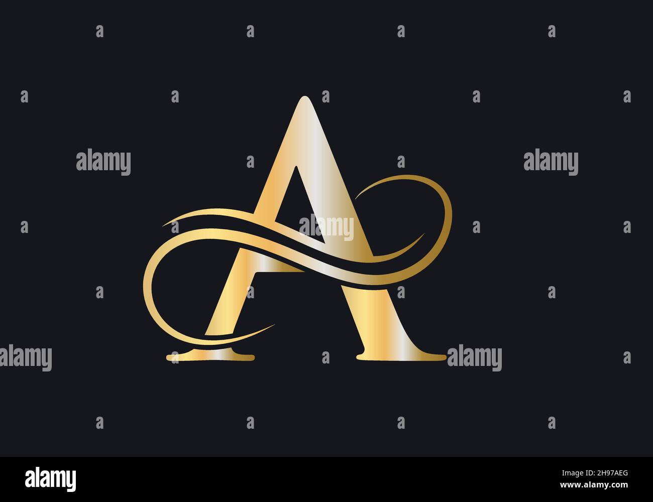 A Letter Initial Luxurious Logo Template. A Logo Golden Concept. A ...