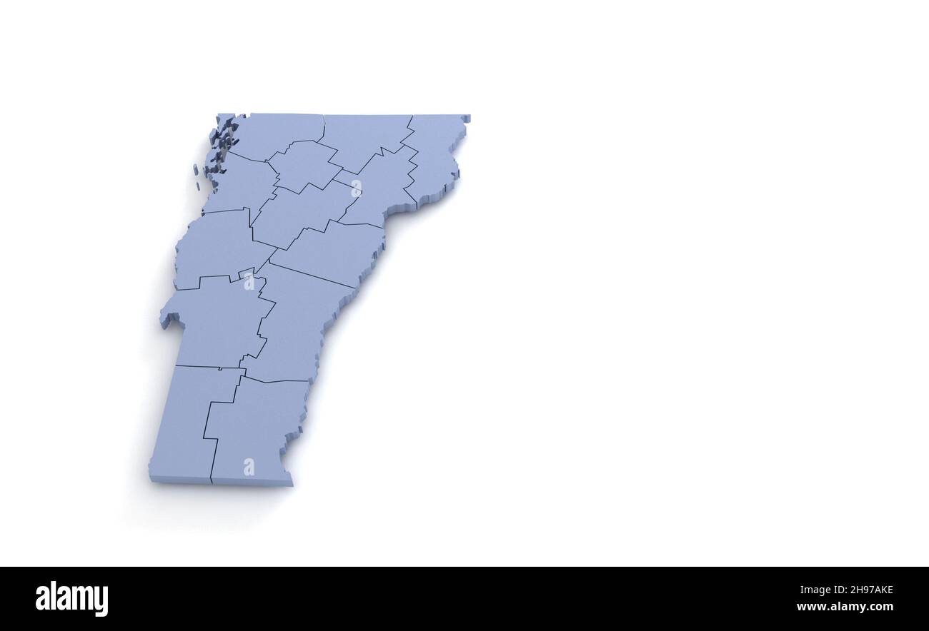 Political map of vermont Cut Out Stock Images & Pictures - Alamy