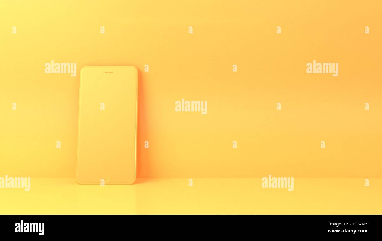 3d rendering of a yellow studio background with object. interior 3d ...