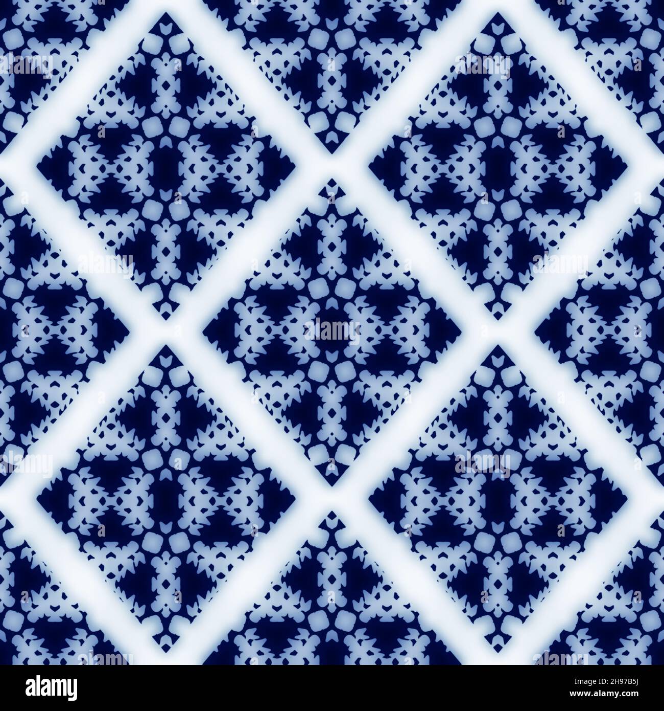 Seamless blue and white ceramic tile ornate damask pattern for surface ...