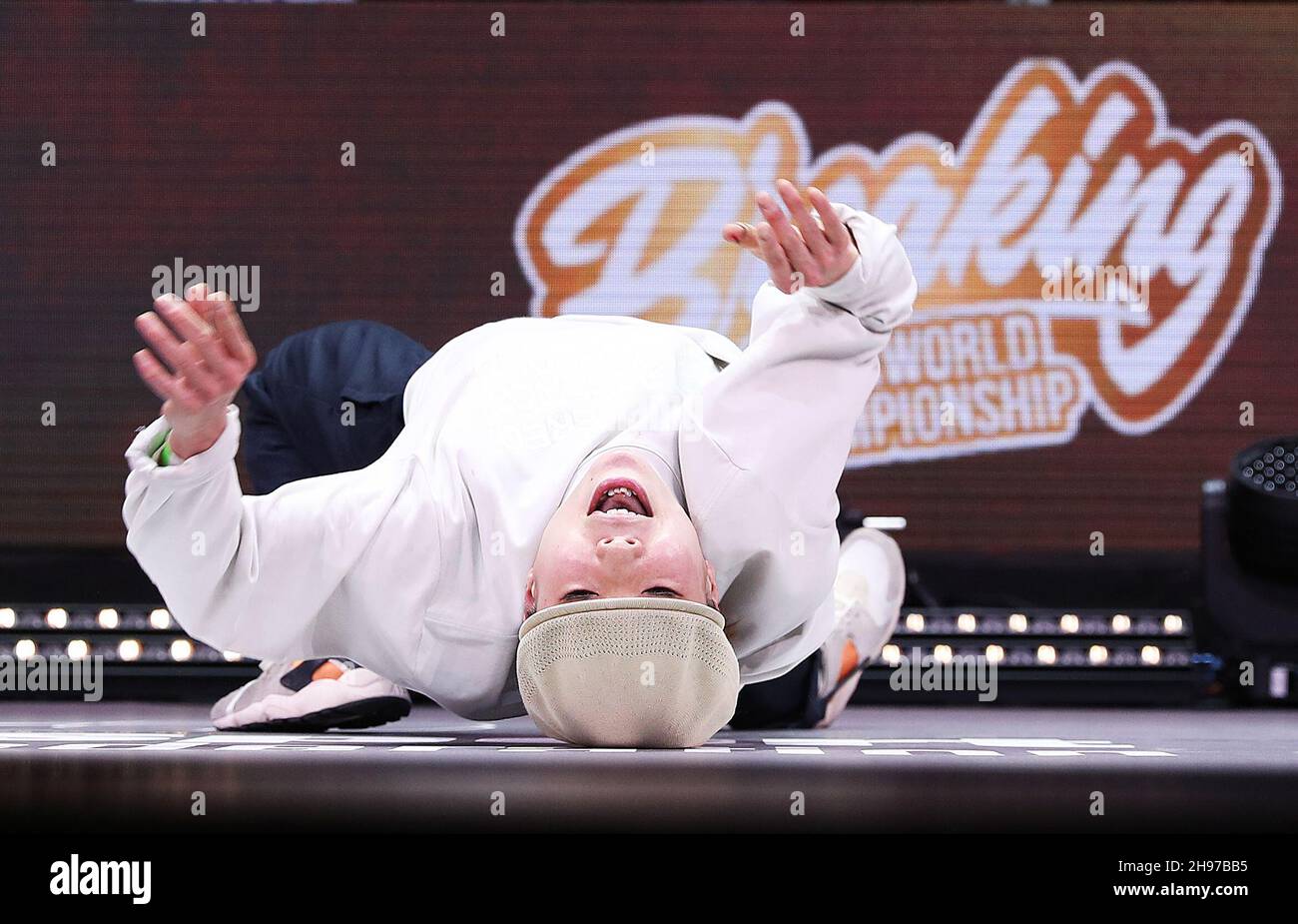 Paris, France. 4th Dec, 2021. Bgirl Ayumi from Japan competes during ...