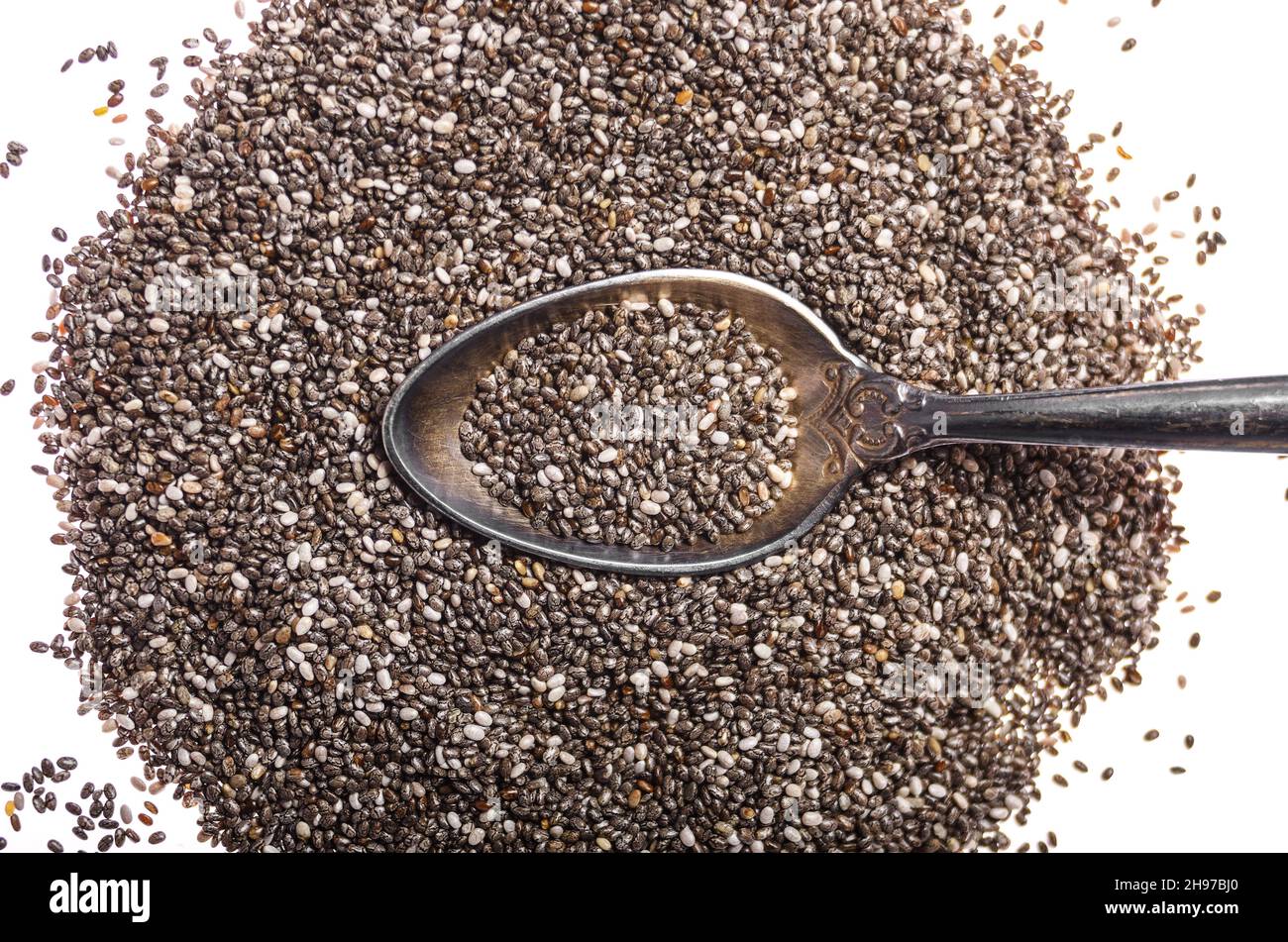 Chia seeds metal spoon hi-res stock photography and images - Alamy