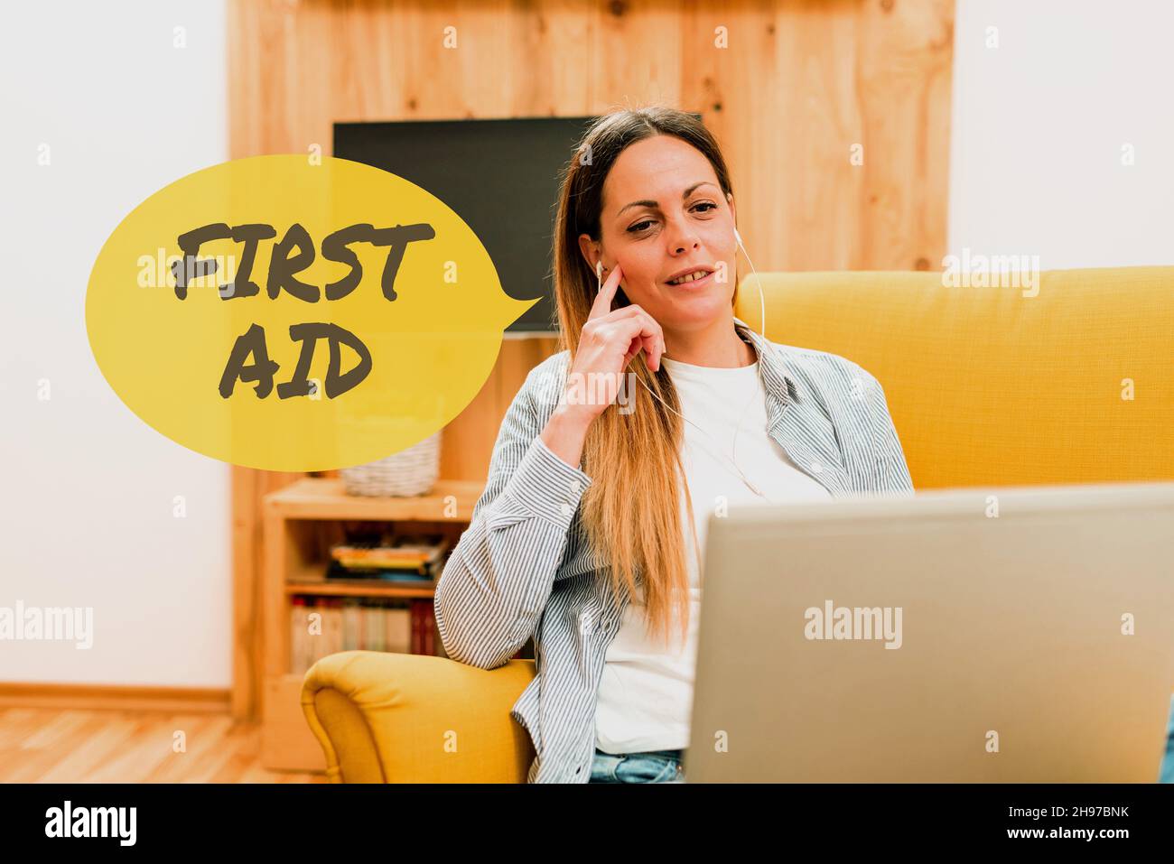 Sign displaying First Aid. Internet Concept Practise of healing small ...