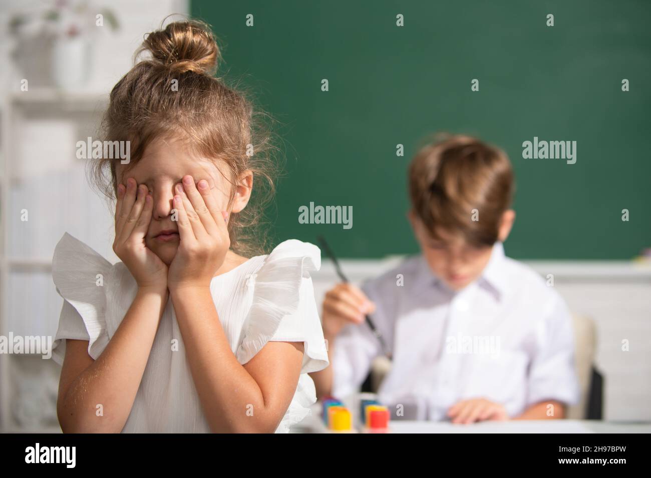 A Girl Crying In A Boys Arms