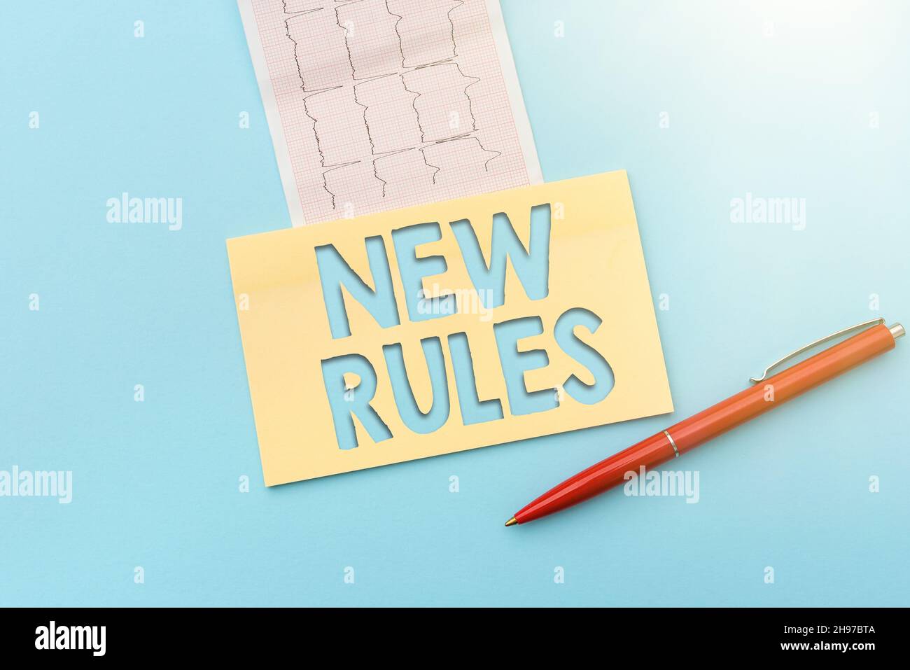 Sign displaying New Rules. Conceptual photo recently one of a set of ...