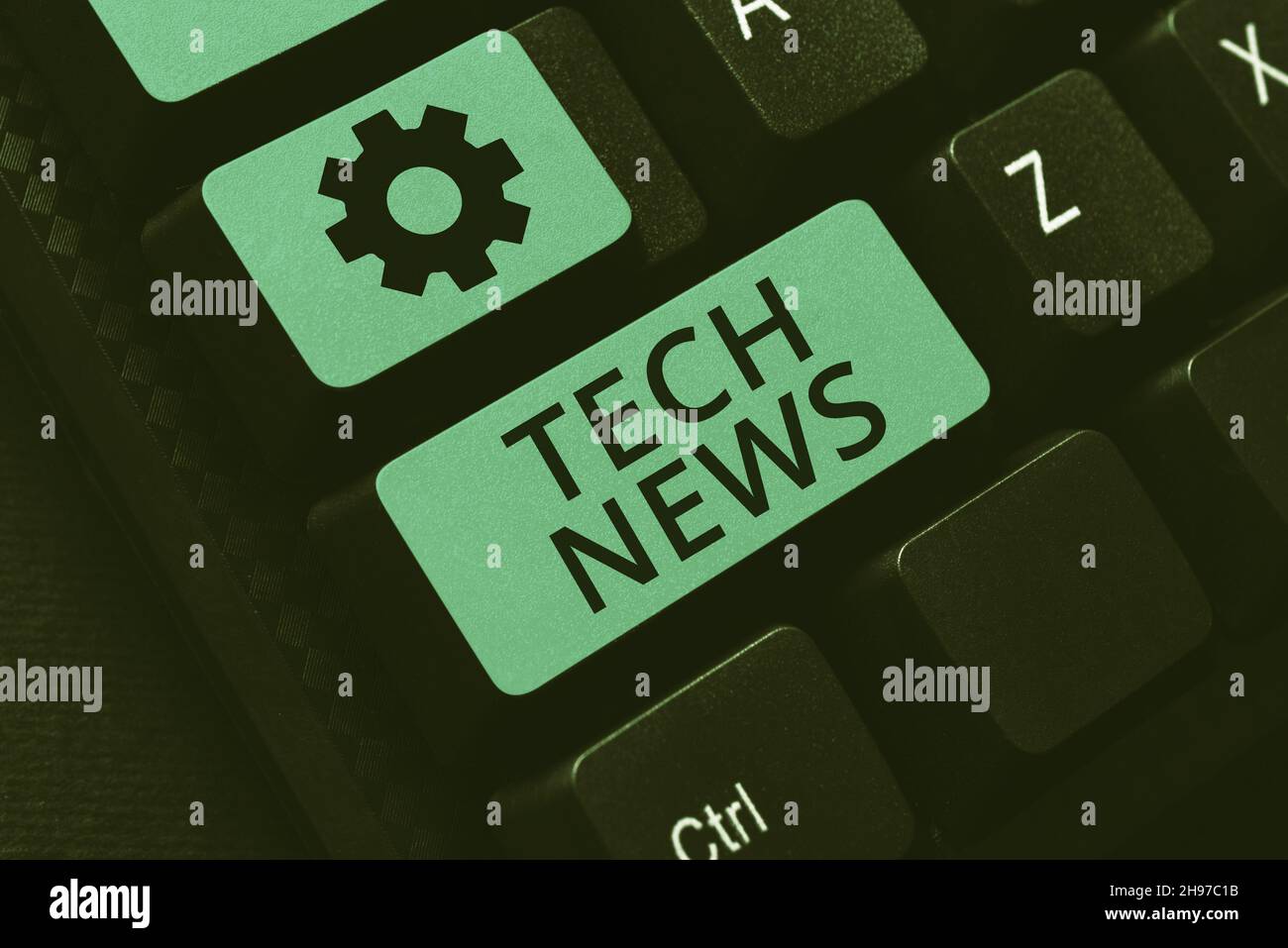 Sign displaying Tech News. Business showcase newly received or ...