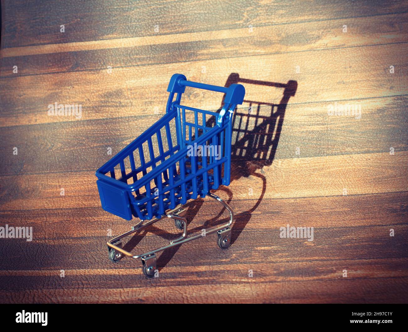 Blue shopping cart on hi-res stock photography and images - Alamy