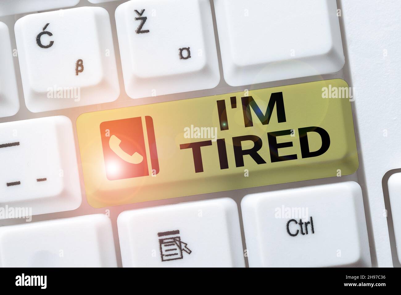 Handwriting text I M Tired. Internet Concept drained of strength and ...