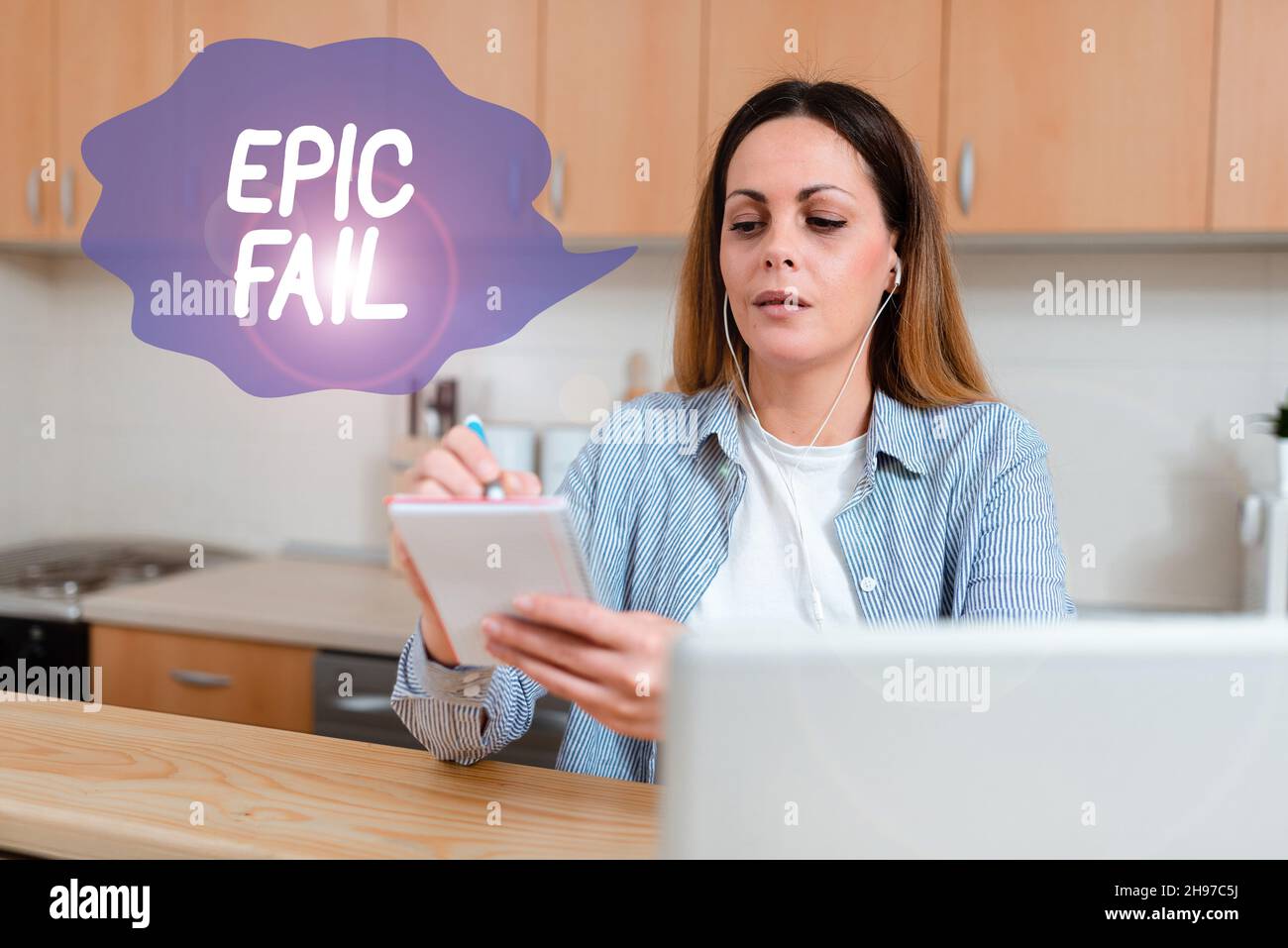 Hand writing sign Epic Fail. Business idea a spectacularly embarrassing ...