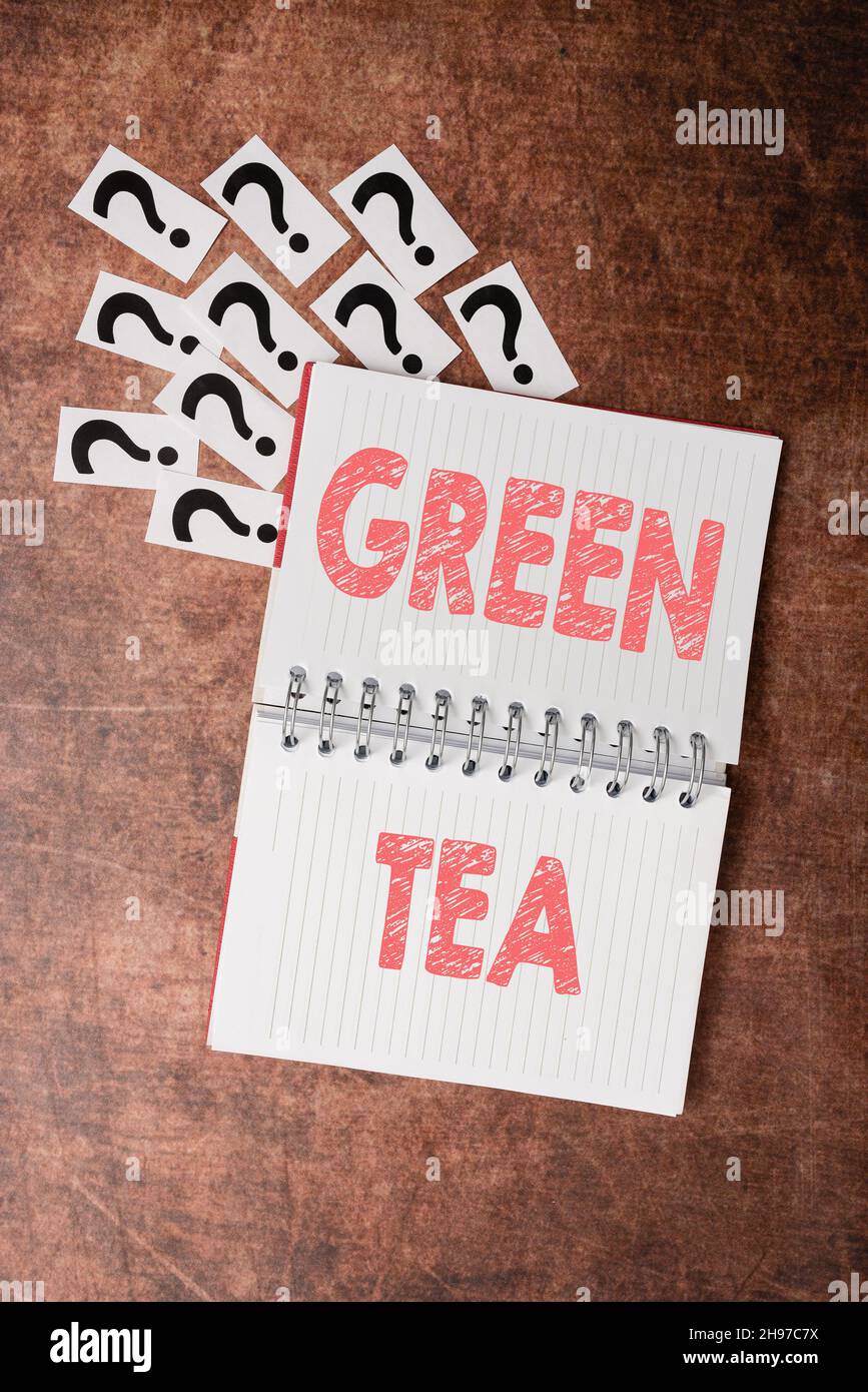 Inspiration showing sign Green Tea. Word Written on type of tea that is ...