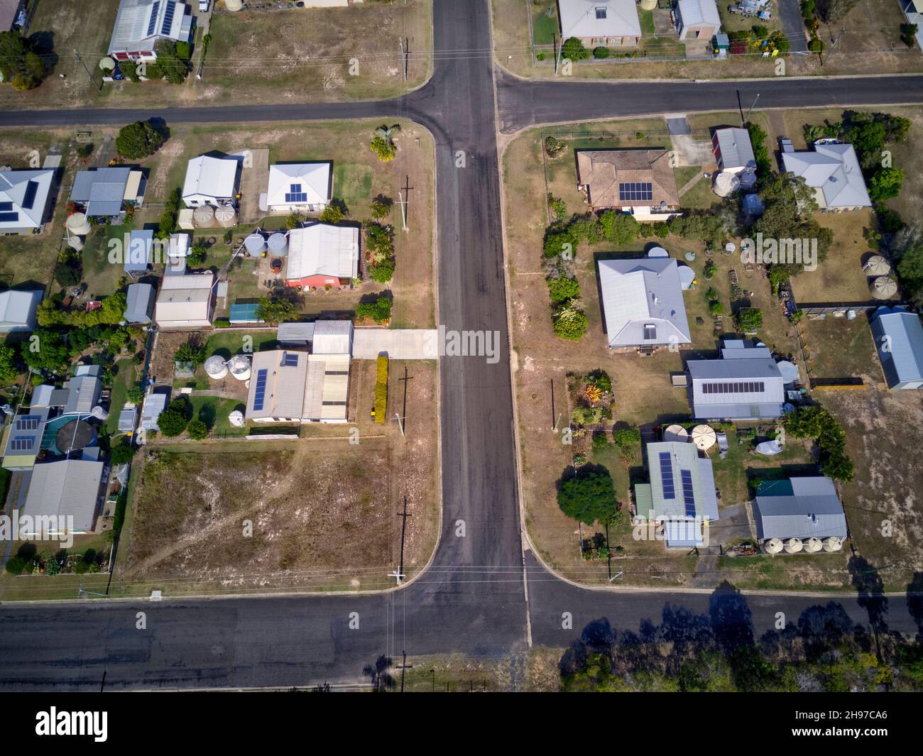 Aerial of Buxton a small village on the banks of the Isis River ...