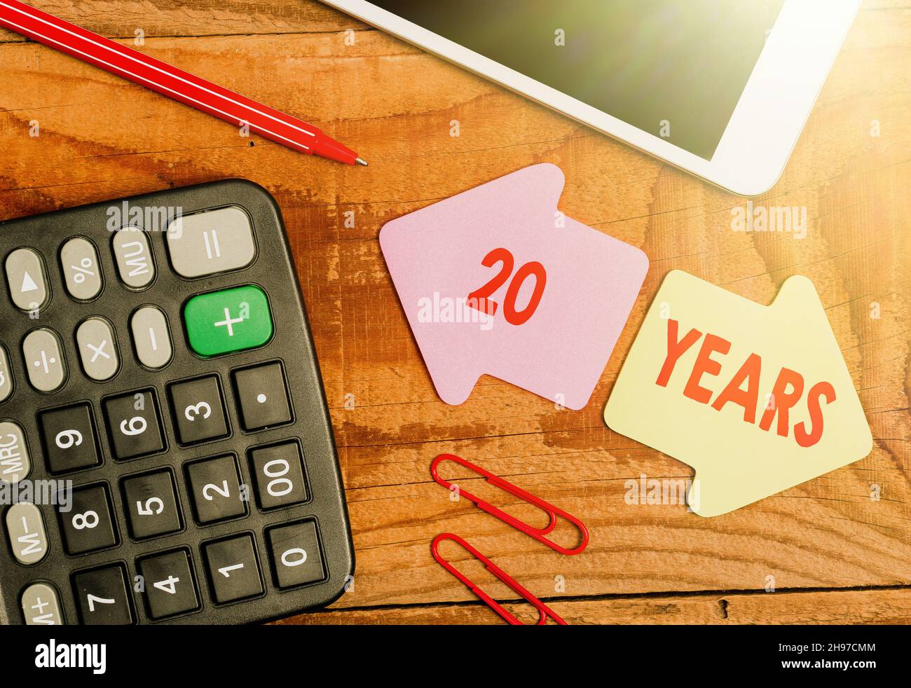 Conceptual display 20 Years. Business concept Remembering or honoring ...