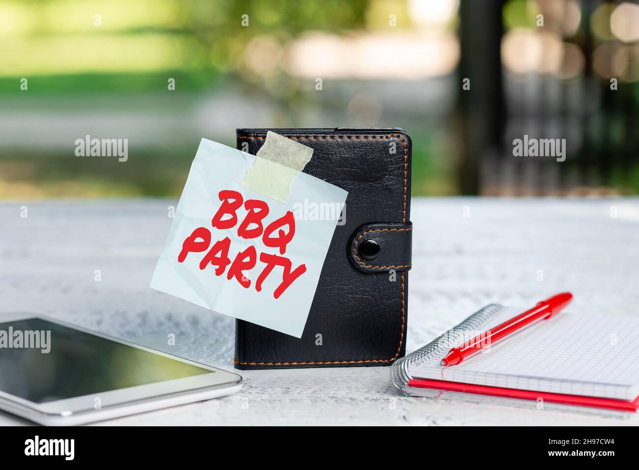 Conceptual caption Bbq Party. Concept meaning usually done outdoors by ... Conceptual caption Bbq Party. Concept meaning usually done outdoors by ...