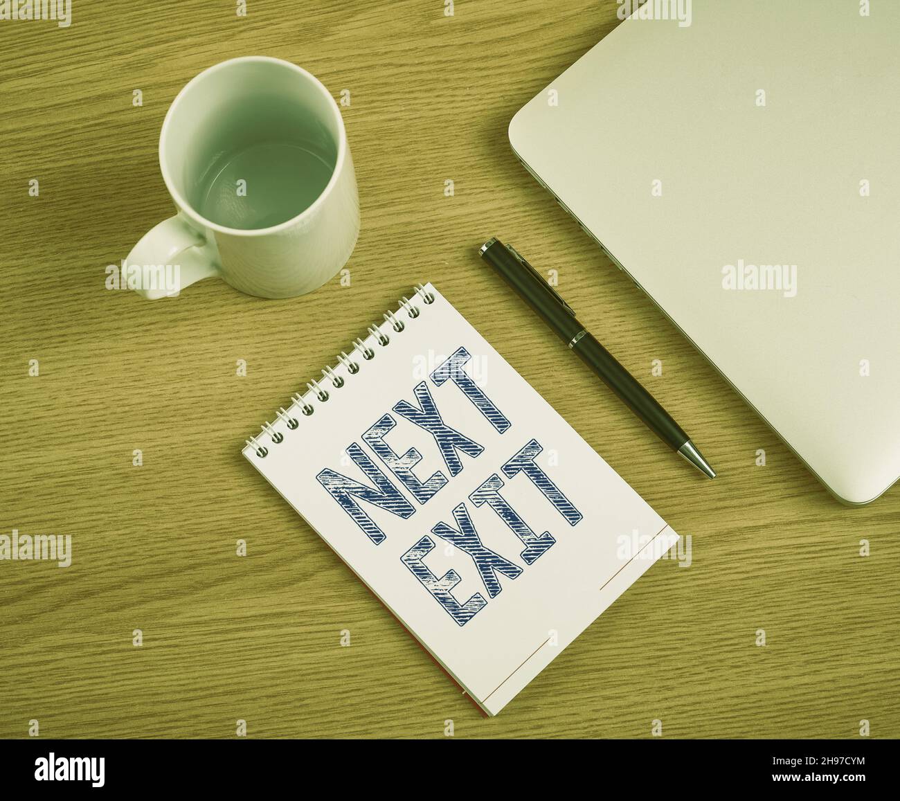 Sign displaying Next Exit. Business approach the following way out or ...