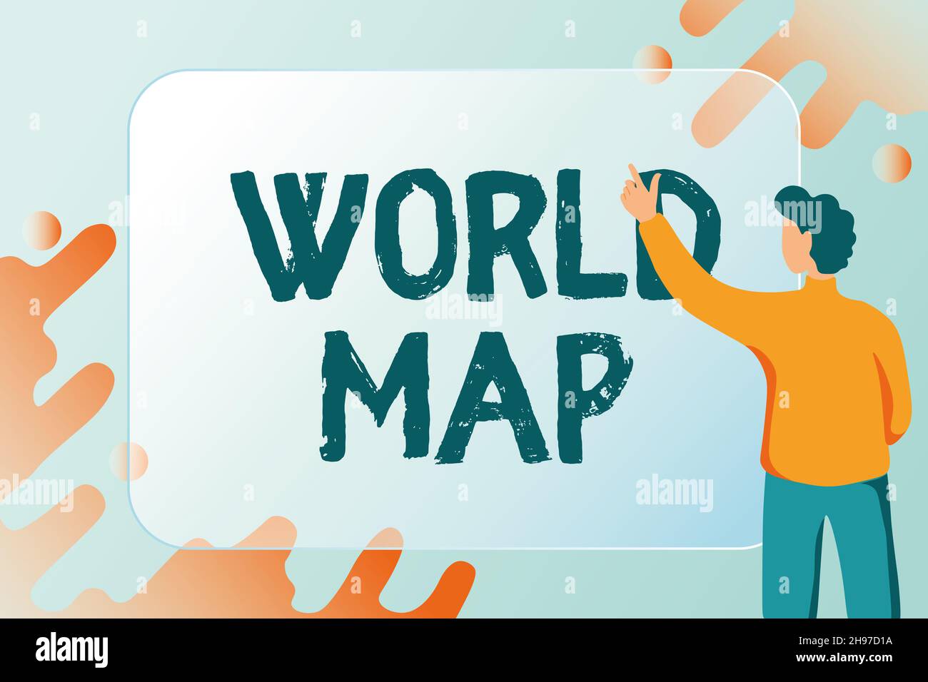 Text showing inspiration World Map. Word Written on a diagrammatic ...