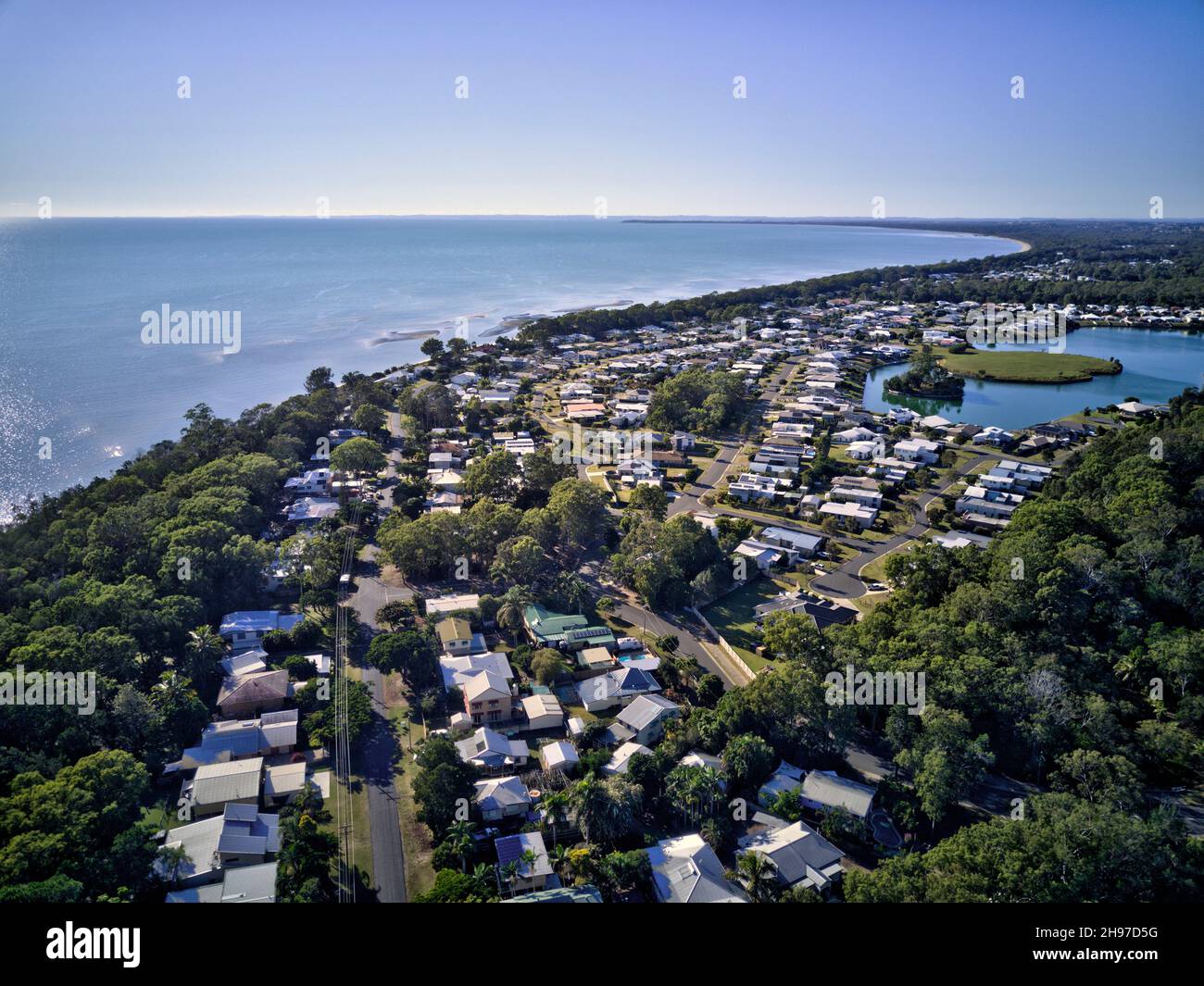 Aerial of Toogoom a coastal town and rural locality in the Fraser Coast ...
