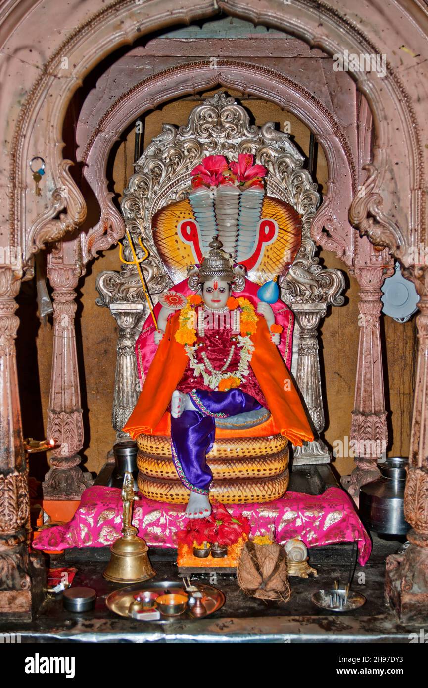 Vishnu resting on snake hi-res stock photography and images - Alamy