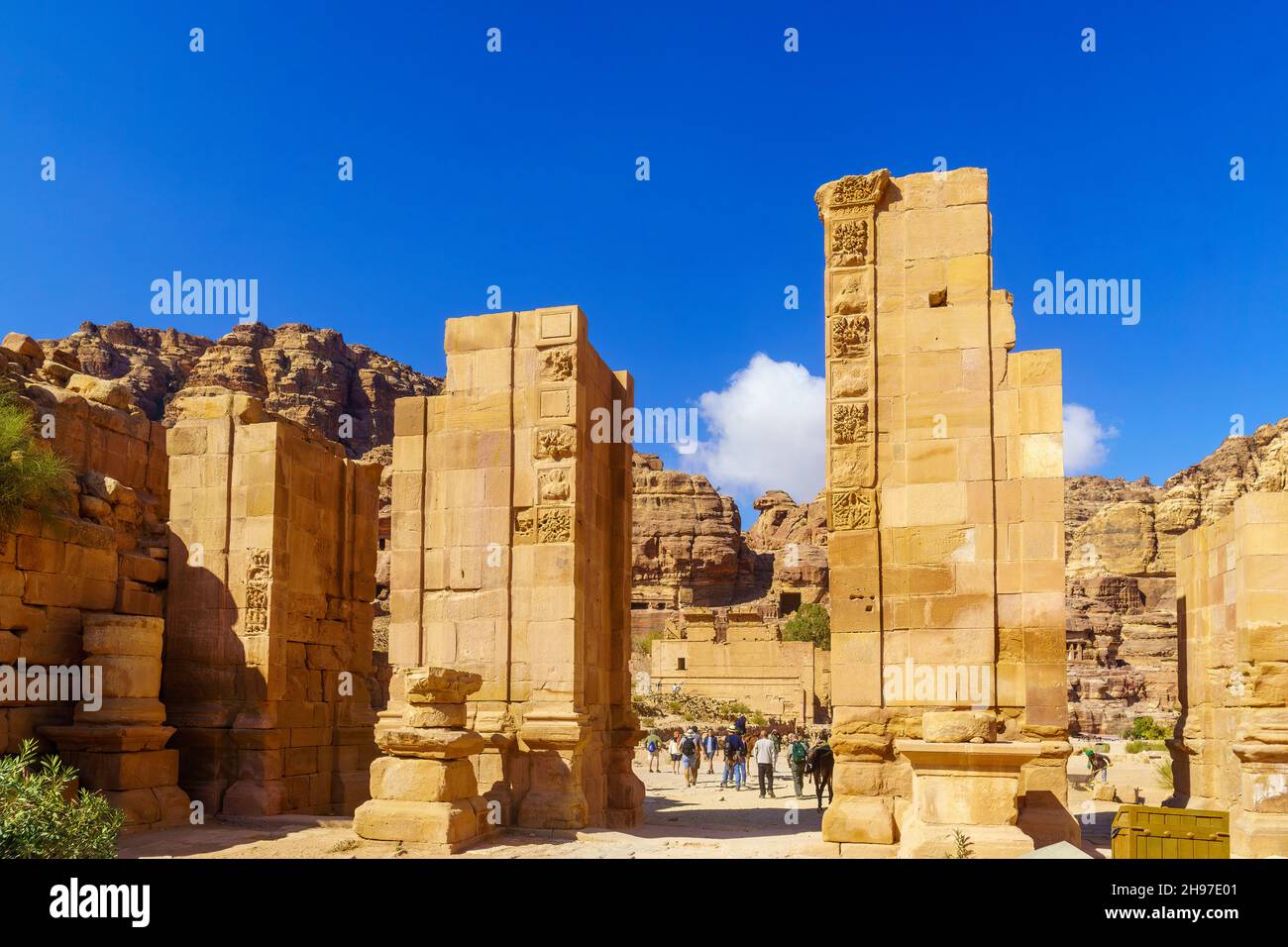 Petra, Jordan - October 23, 2021: View of the Arched Gate, with ...