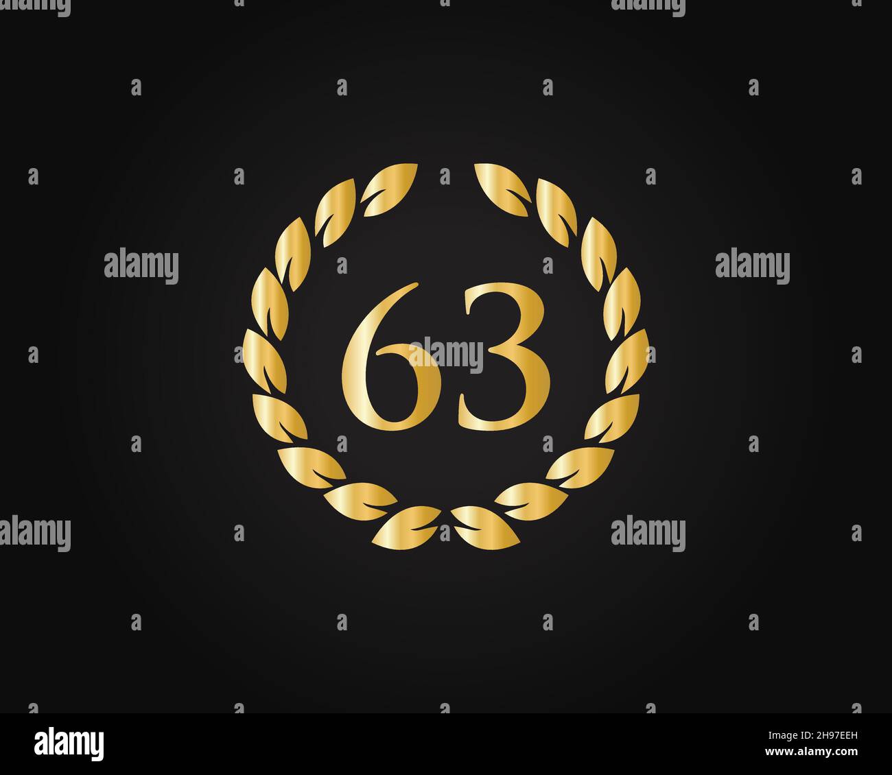 63 Anniversary Ring Logo Template. 63 Years Anniversary Logo With ...