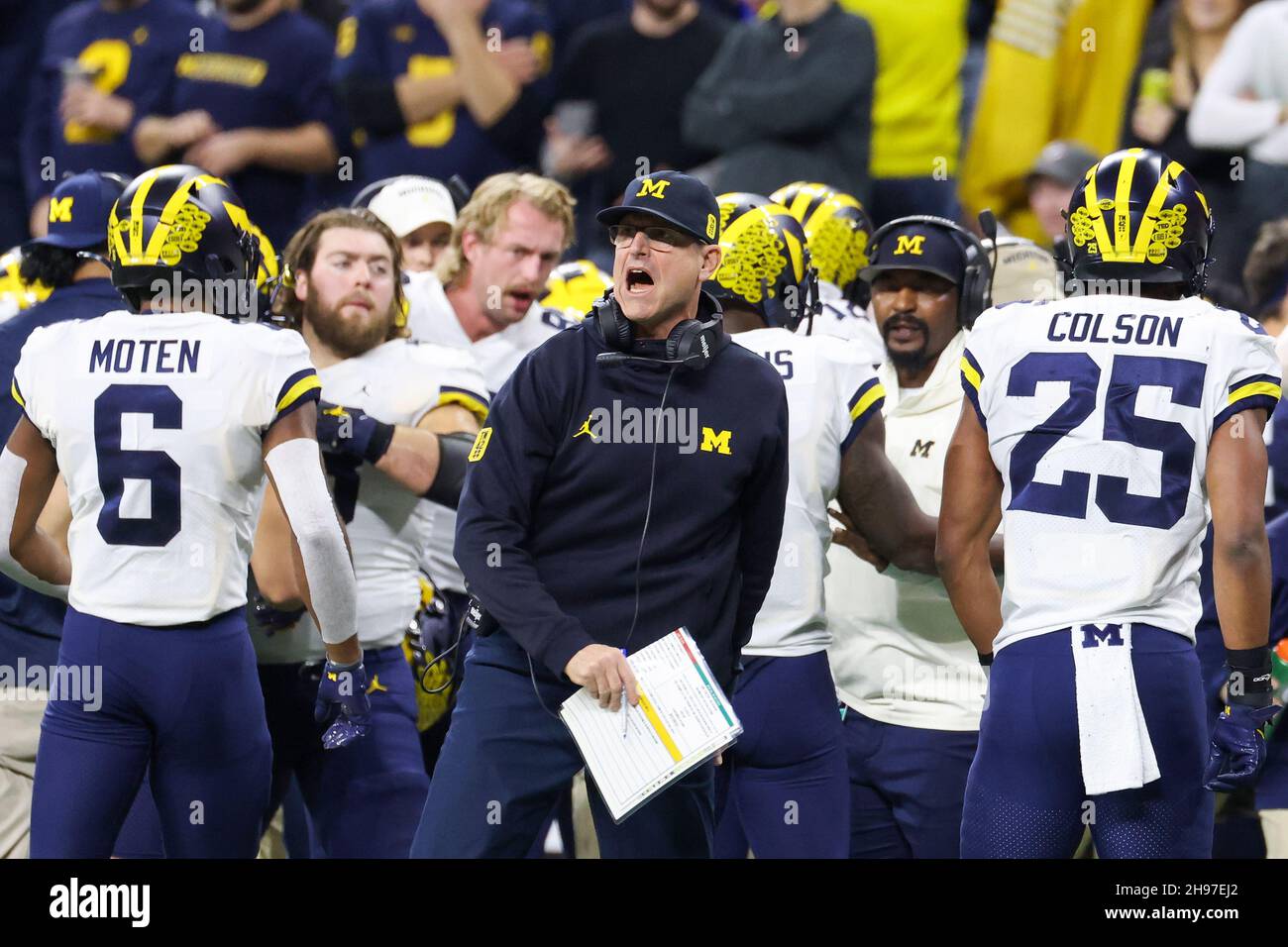 Jim harbaugh head coach university of michigan wolverines press ...