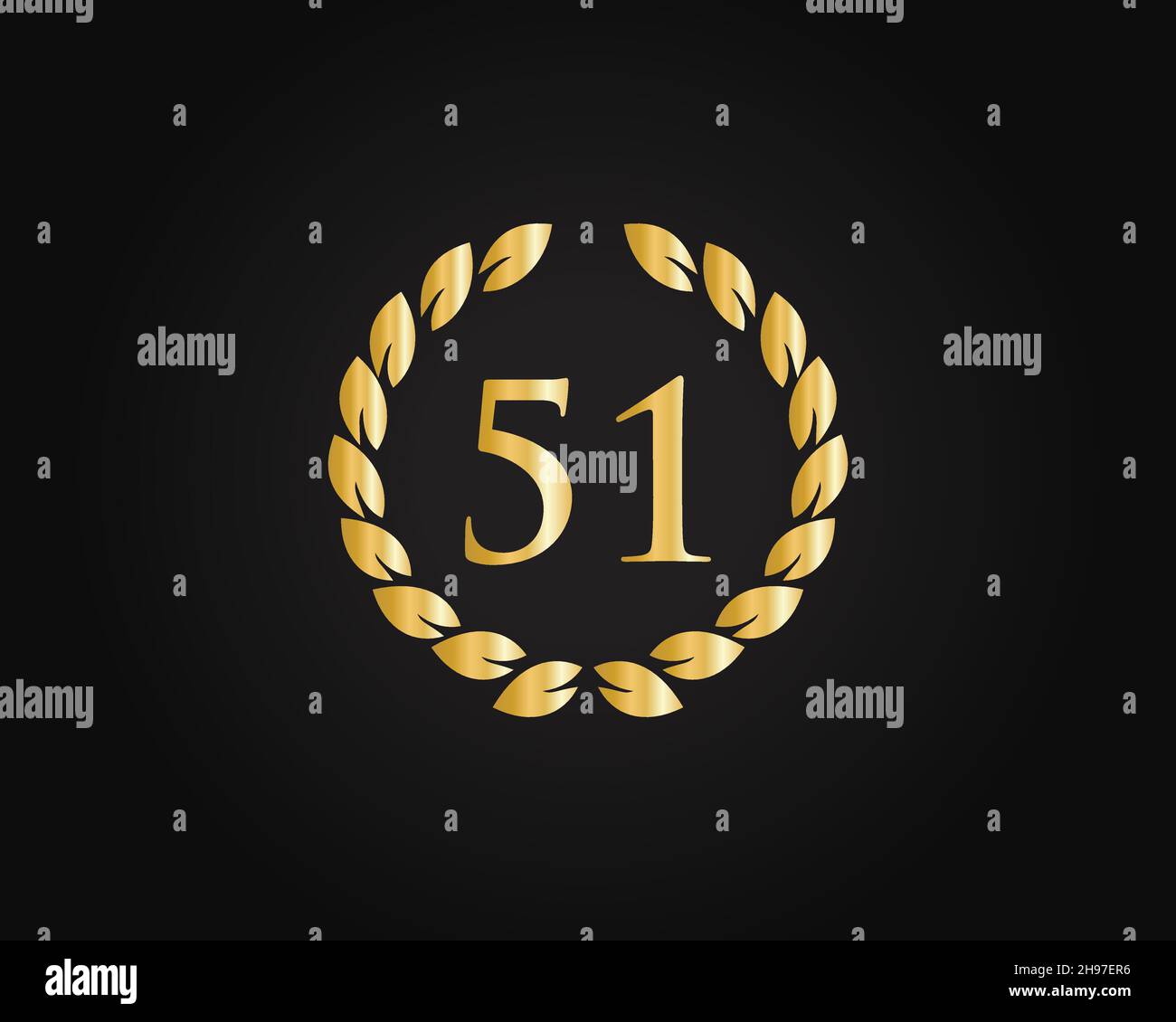 51 Years Anniversary Ring Logo Template. 51 Years Anniversary Logo With ...
