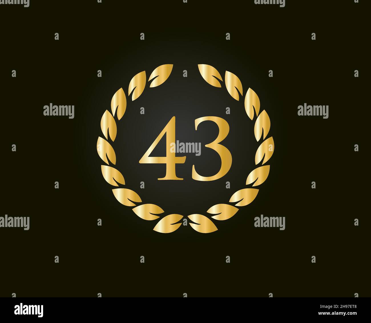 43 Years Anniversary Ring Logo Template. 43 Years Anniversary Logo With ...