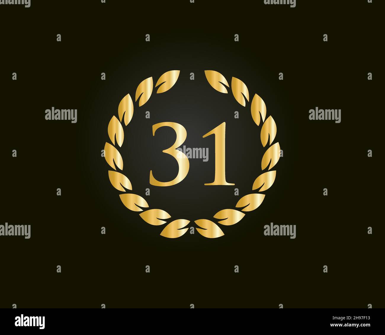 31 Year Anniversary Ring Logo Template. 31 Years Anniversary Logo With ...