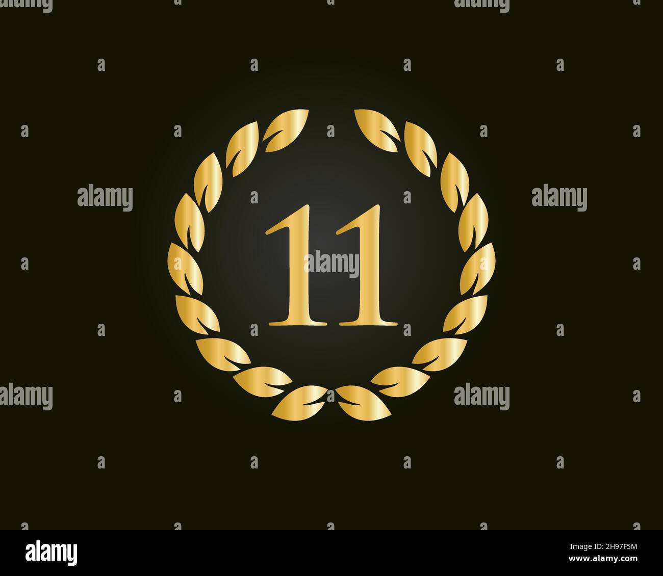11th Anniversary Ring Logo Template. 11th Years Anniversary Logo With ...