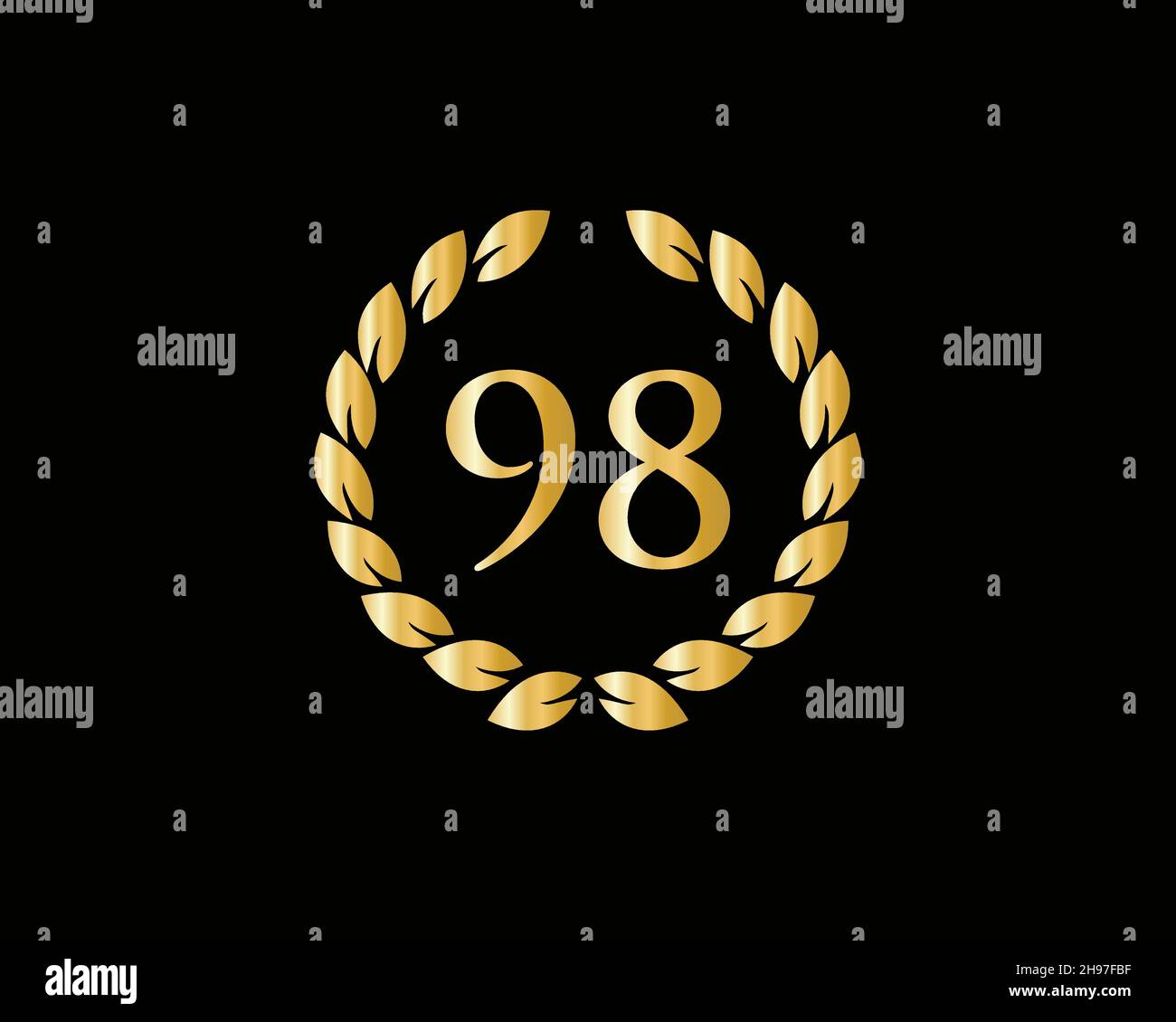 98th Anniversary Ring Logo Template. 98th Years Anniversary Logo With ...
