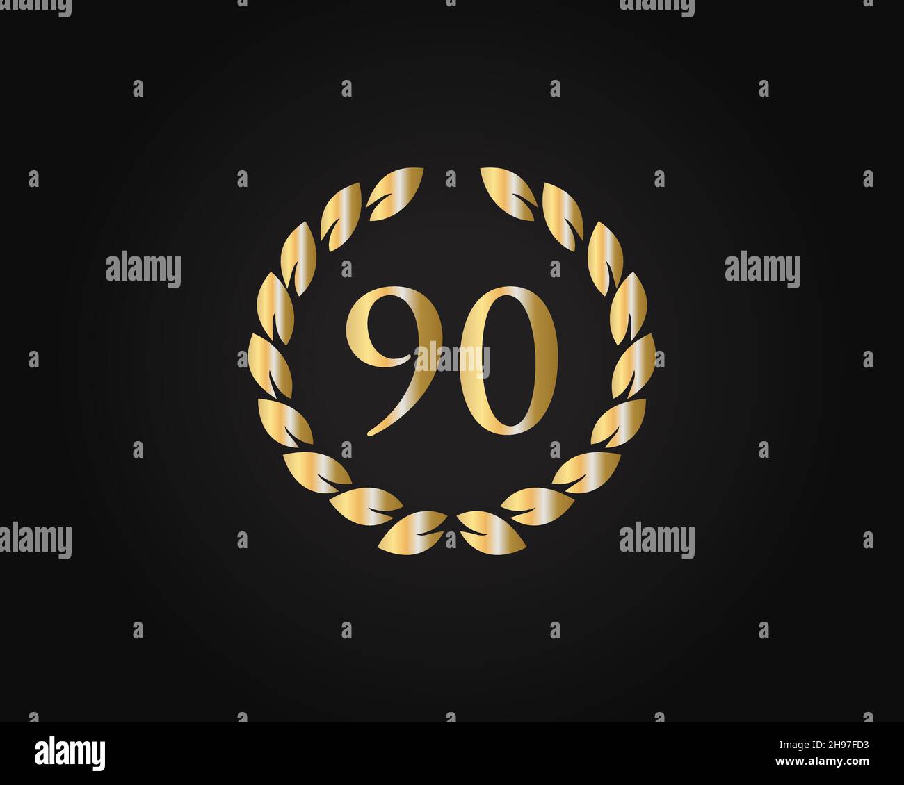 90th Anniversary Ring Logo Template. 90th Years Anniversary Logo With ...