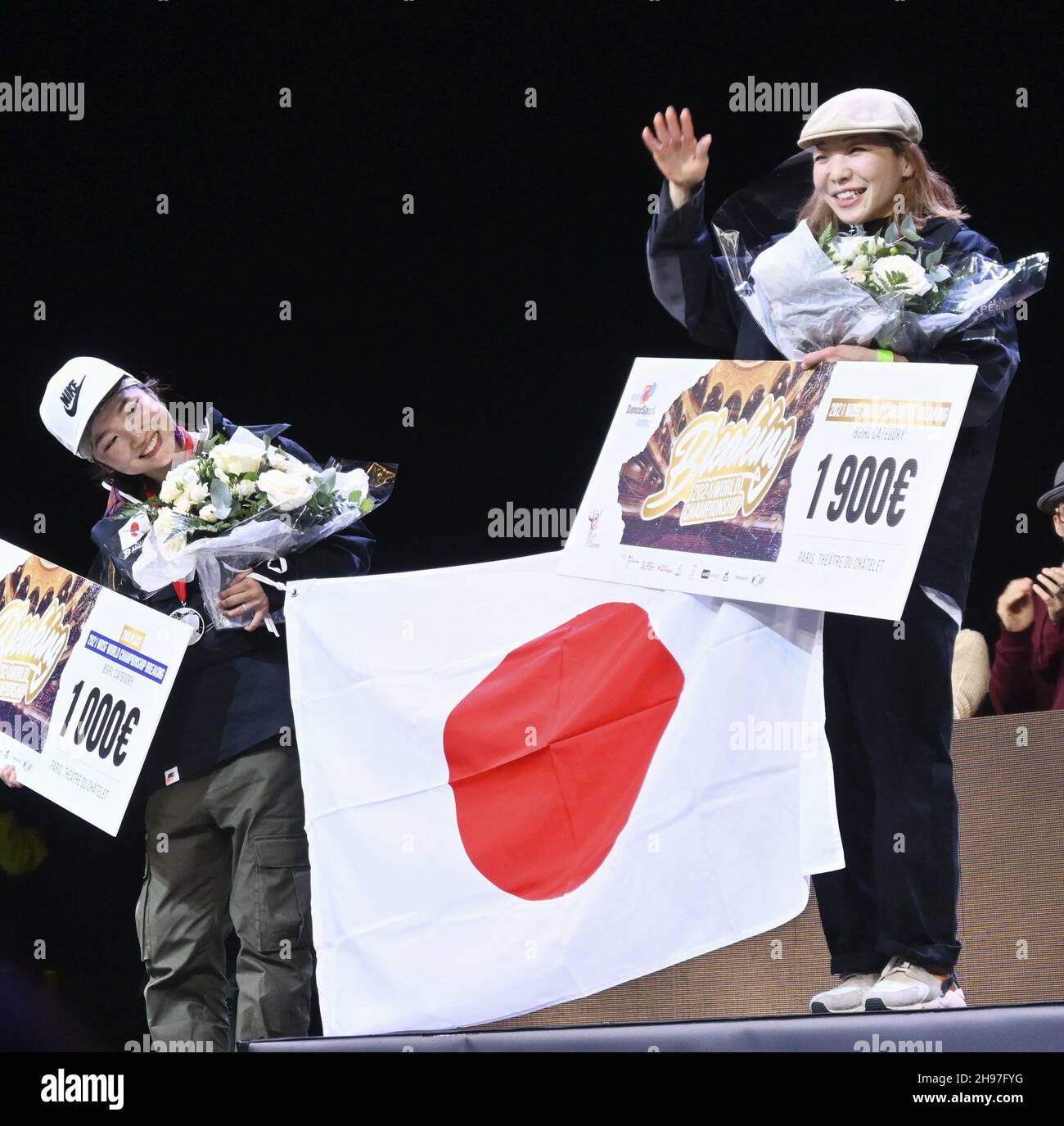 Japan's Ayumi Fukushima (R) and Ami Yuasa are pictured after finishing ...