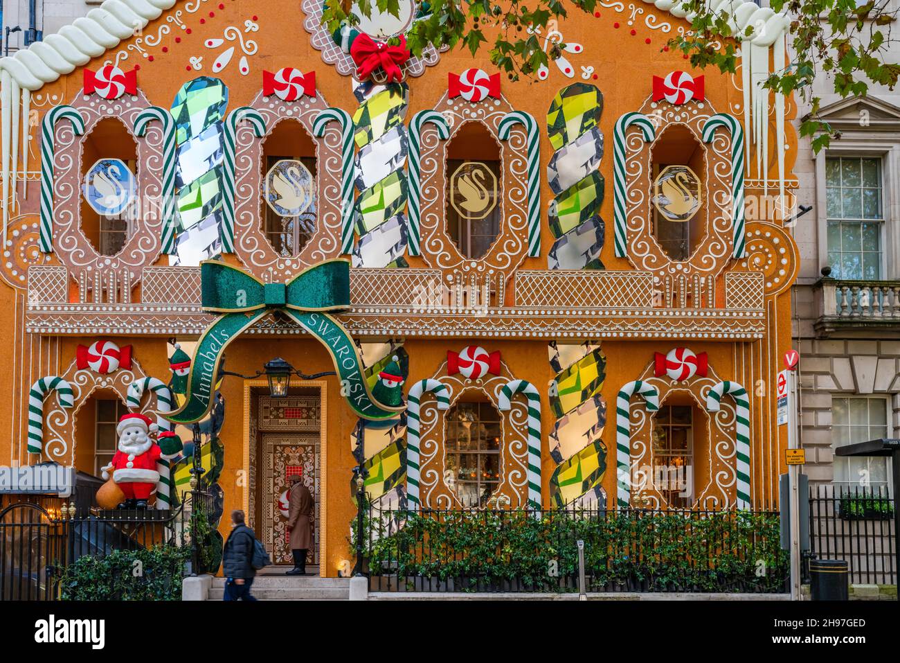 LONDON, UK - DECEMBER 04, 2021: Famous private club Annabel’s in London ...